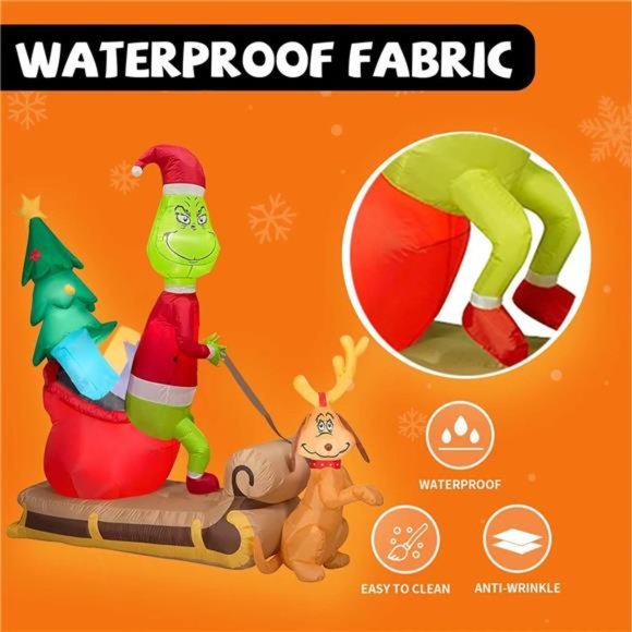 Holiday | Grinch Christmas Inflatable Grinch And Max Wsleigh Scene Dr ...